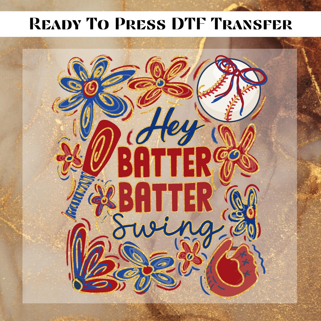 Boho Baseball Batter Batter Swing DTF Transfer Ready to Press, Retro ...