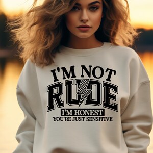 I Am Not Rude DTF, Checkered Bolt Print, Heat Press DTF Transfer, I'm ...