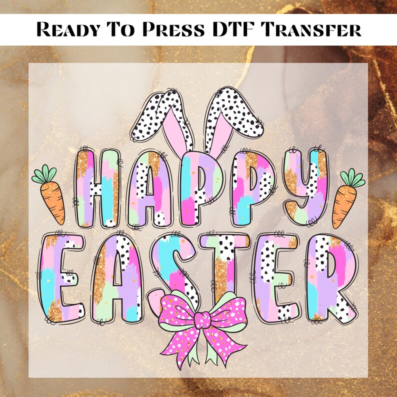 Happy Easter DTF Transfer Ready to Press, Coquette Easter Bunny Apply ...