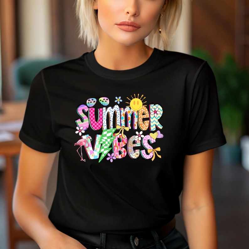 Preppy Summer Vibes DTF Transfer Ready to Press, Summer Brushstroke ...