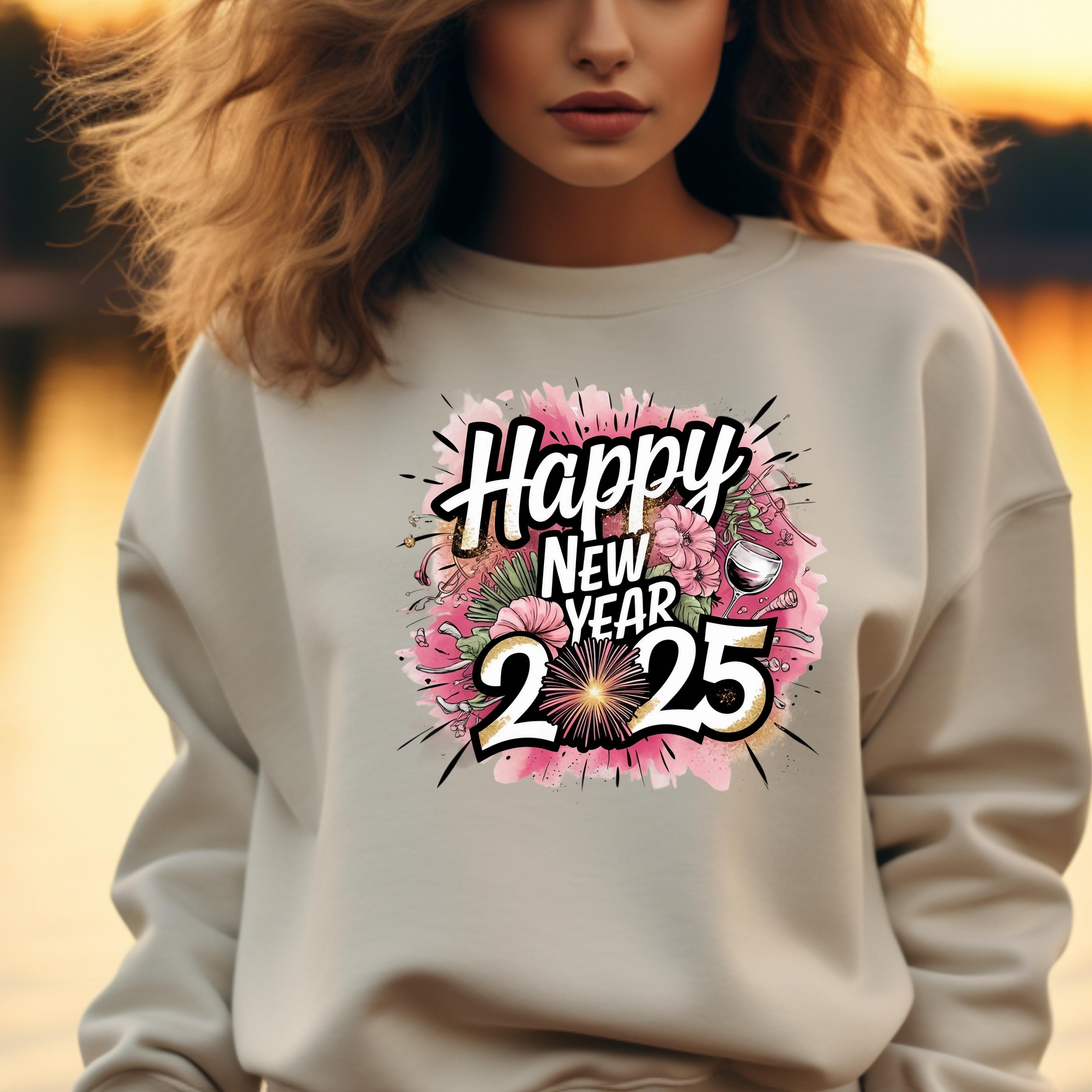 Happy New Years 2025 DTF Print, Holiday Trendy Ready to Press, Retro New Years Heat Transfer ...