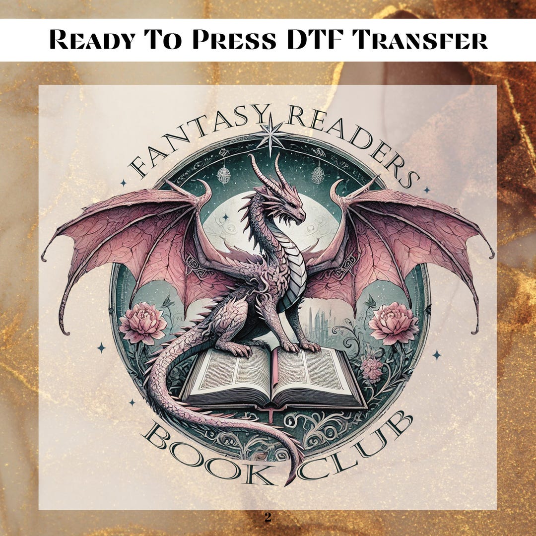 Fantasy Readers Book Club DTF Transfer Ready to Press, Book Lovers Gift ...