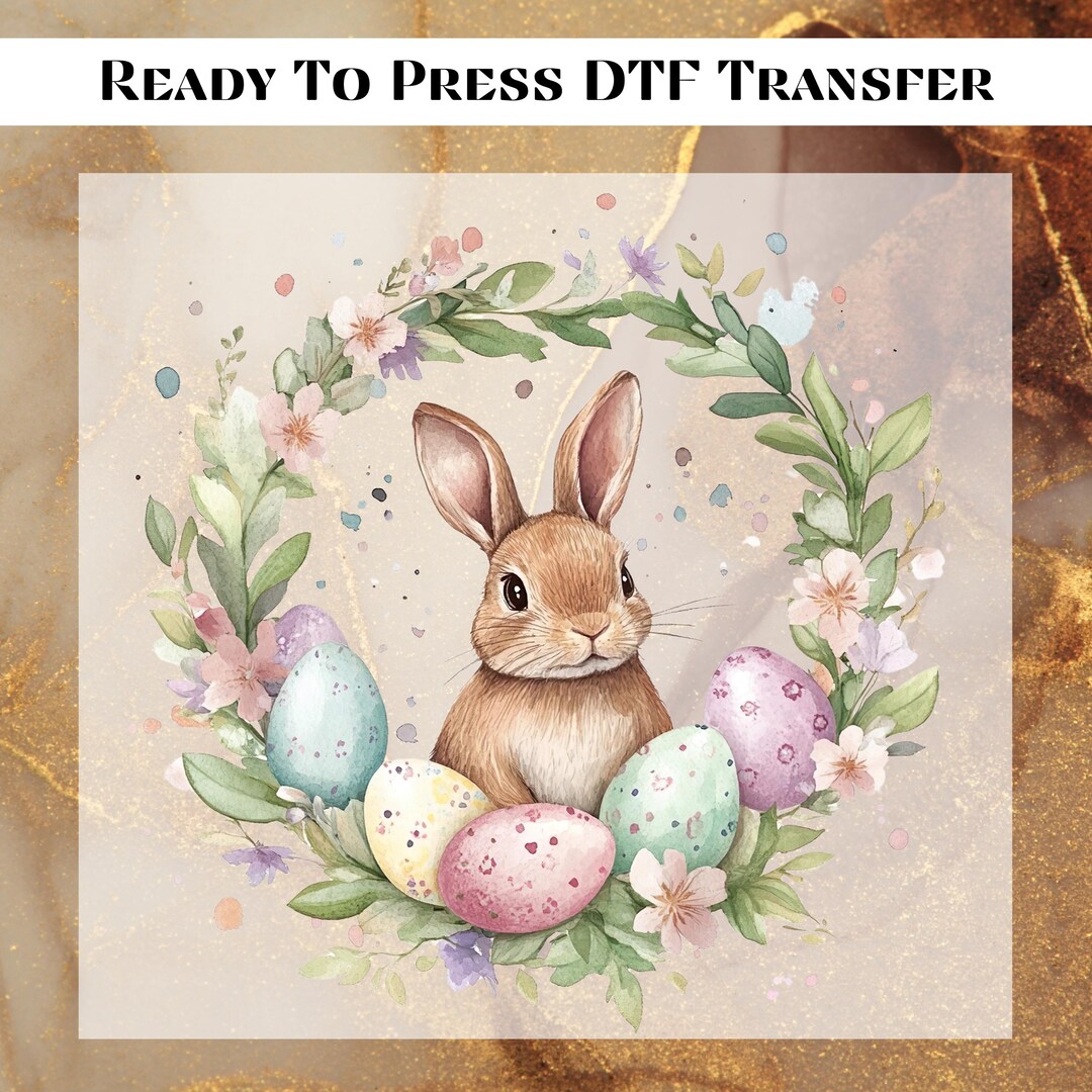 Happy Easter DTF Transfer Ready to Press, Coquette Easter Bunny Apply ...