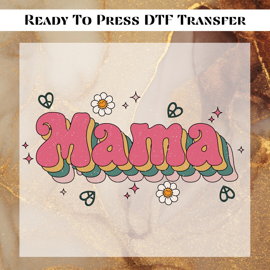 Floral Mama Head DTF Transfer for Ready to Press, Mama Shirt Ready to ...