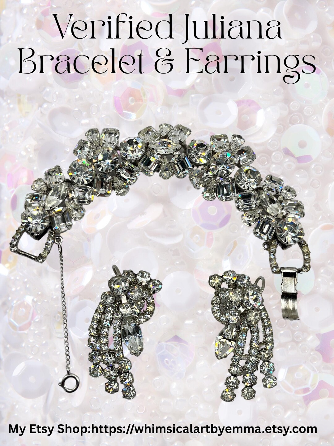 Verified Juliana D&E Icy Rhinestone Bracelet and Earrings - Etsy