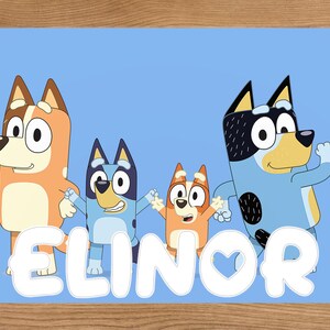 Bluey Custom Digital Wall Art Print Poster Personalize Name/text Kids ...