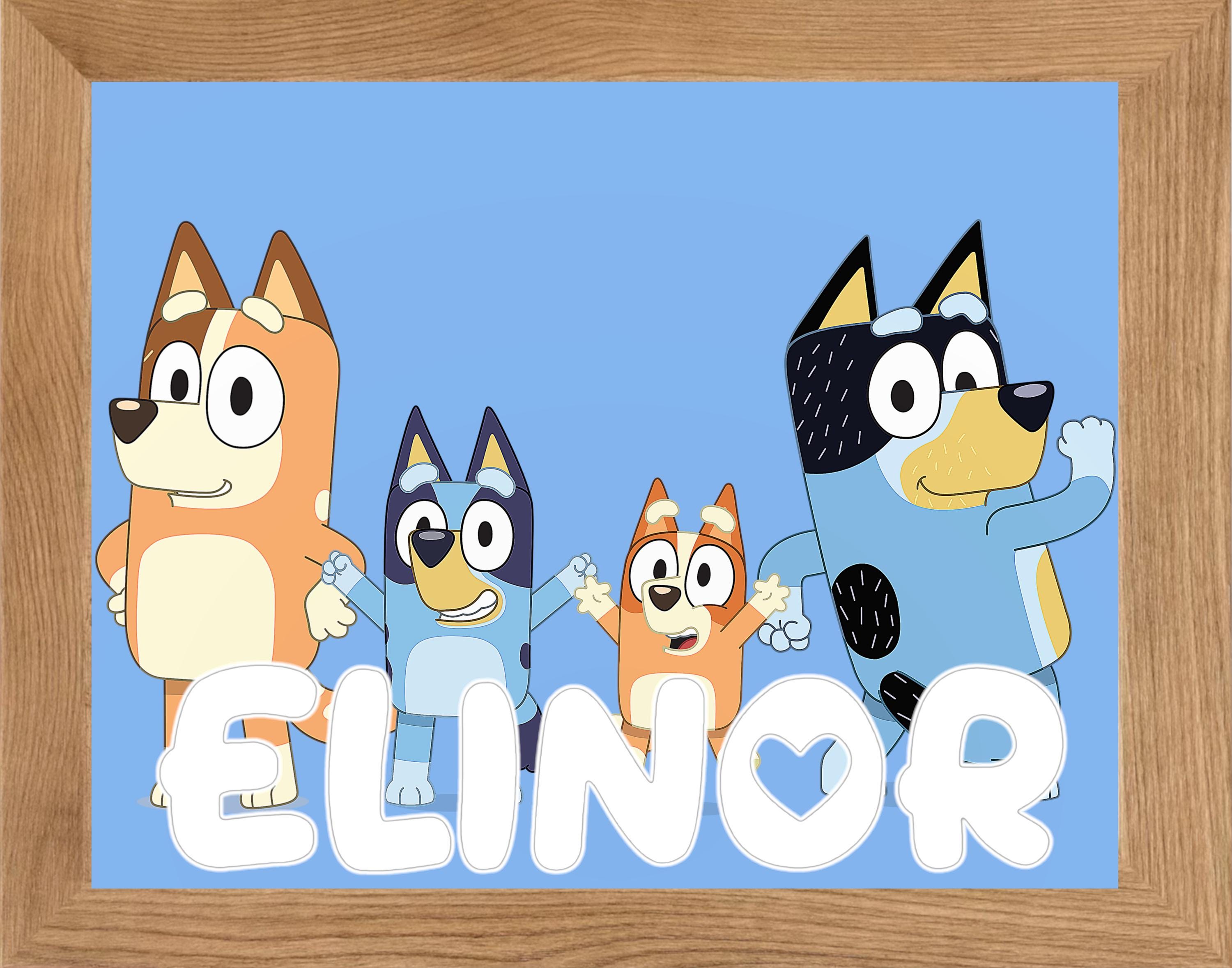 Bluey Custom Digital Wall Art Print Poster Personalize Name/text Kids ...