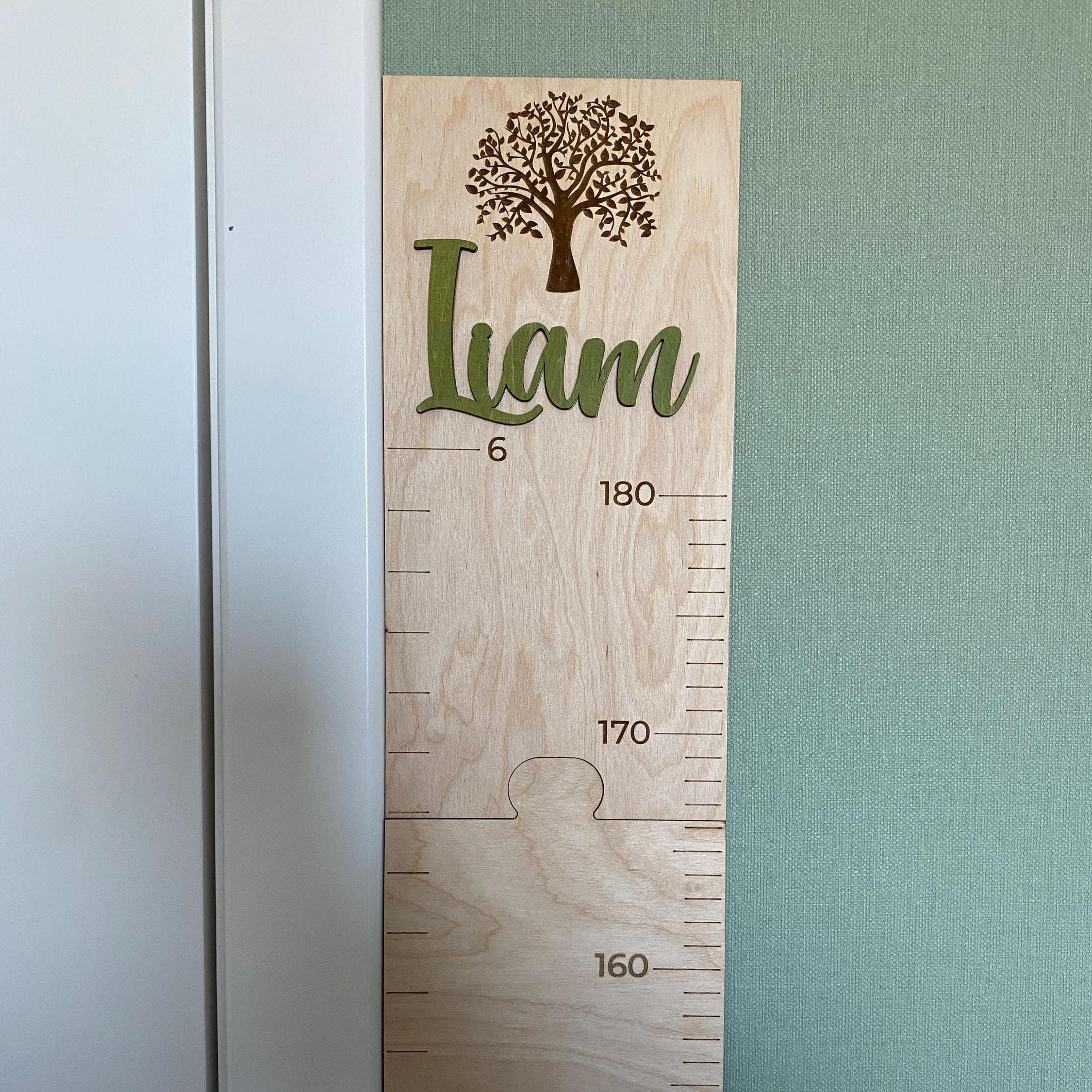 Kids Height Chart Wooden Growth Chart Ruler Personalized Nursery Wall ...