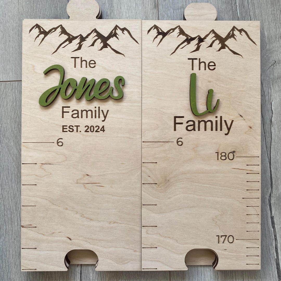 Wood Height Chart Wooden Nursery Decor Family Growth Chart Personalized ...