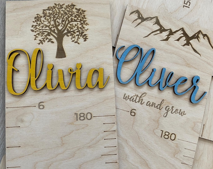 Woodland Growth Chart, Canvas Growth Chart, Deer Growth Chart, Floral ...