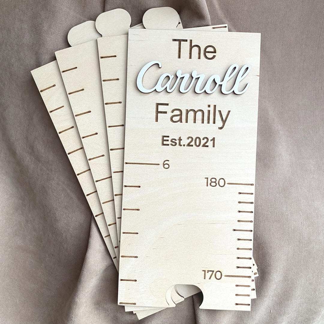 Family Growth Chart Wooden Growth Chart Wooden Nursery Decor Growth ...