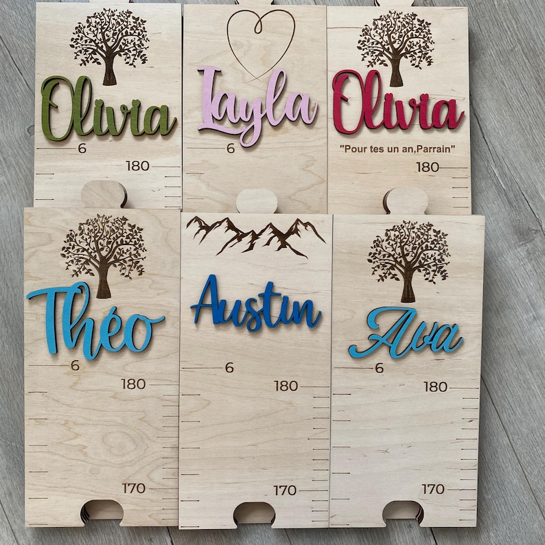 Personalized Wooden Growth Chart: Rustic Nursery Decor With Height ...