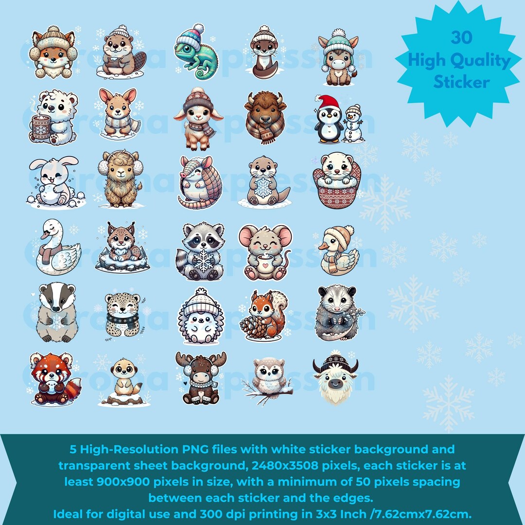 Frosty Friends Sticker Pack - Etsy