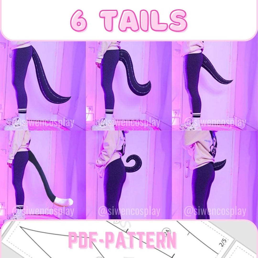 6 PDF Tail Pattern Set / Wolf / Fox / Cat / Deer / Shiba / Lizard - Etsy