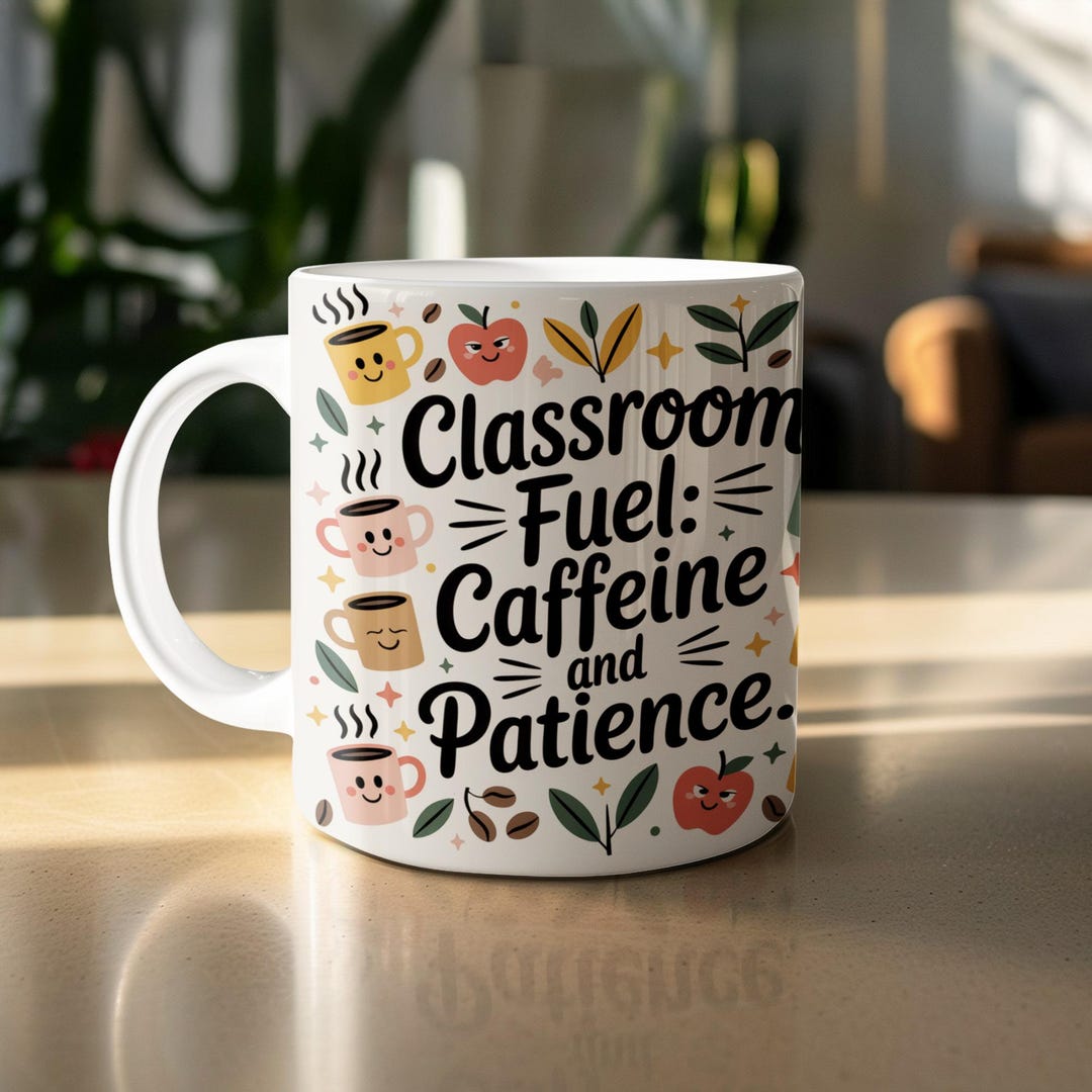 Teacher Appreciation Mug, Classroom Fuel Mug, Caffeine and Patience Mug ...