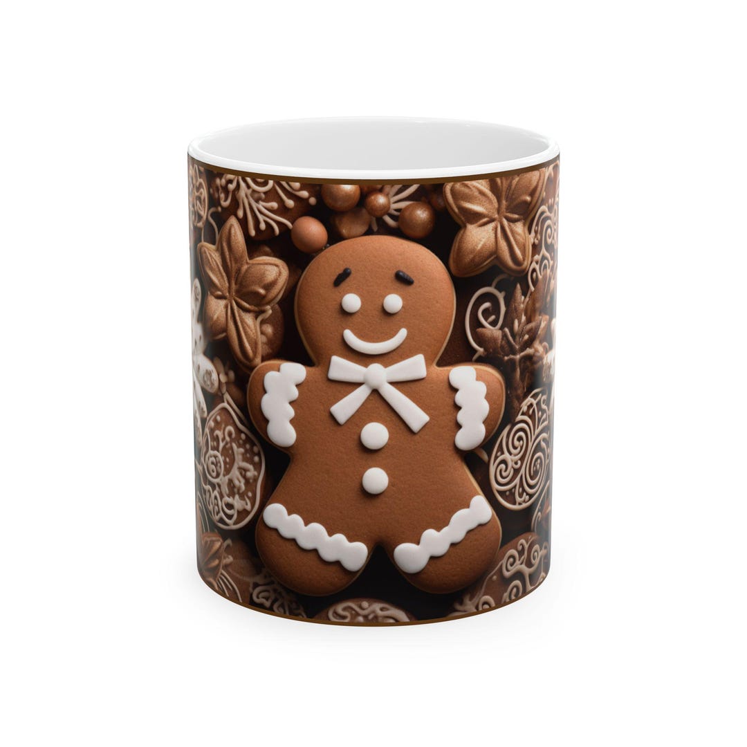 Gingerbread Man Ceramic Mug | 11 Oz Microwaveable & Dishwasher Safe ...