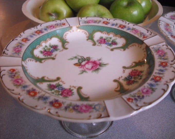 Upcycled Vintage Roses Server Dessert Pedestal - Etsy