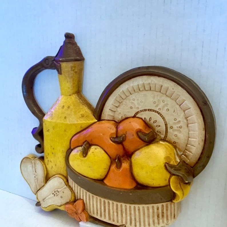 Vintage 70s SYROCO Homco USA Kitchen Wall Decor Lemons Daisy ...