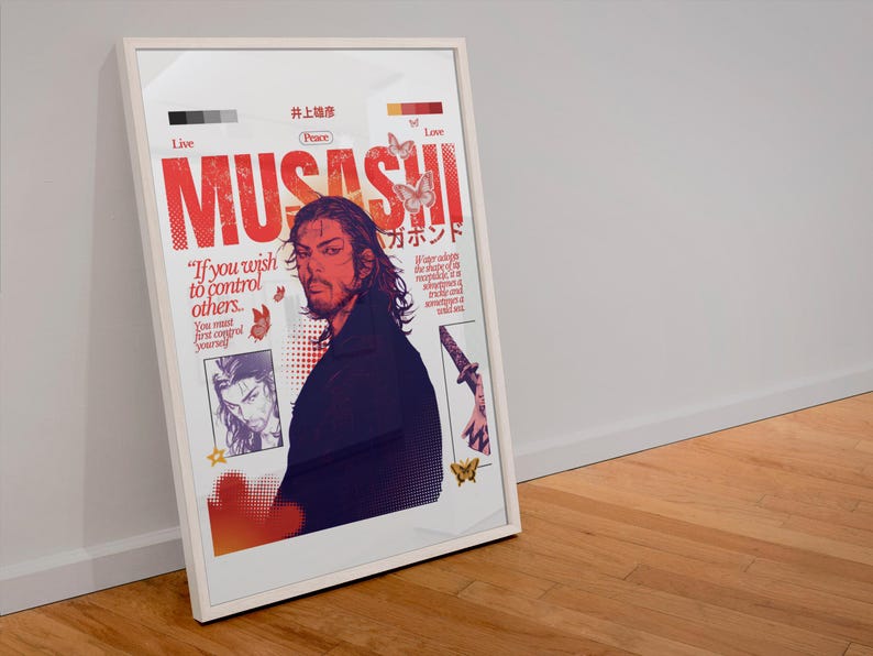 Musashi Miyamoto Vagabond Framed & Unframed Art Print Samurai ...