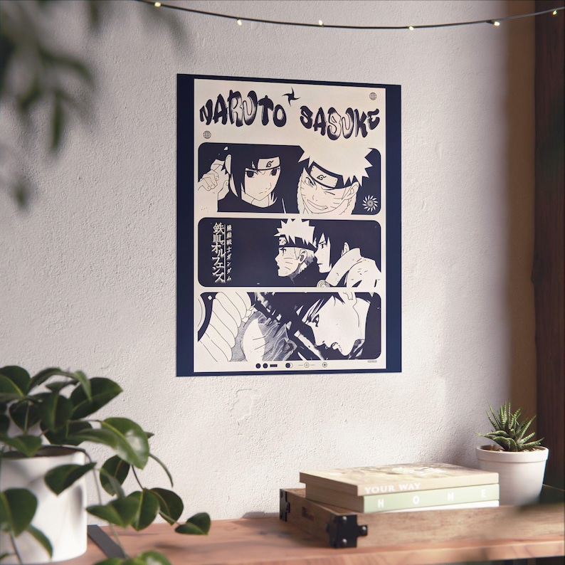 Naruto Uzumaki & Sasuke Uchiha Un/framed Poster, Iconic Anime Wall Art ...