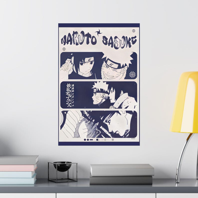 Naruto Uzumaki & Sasuke Uchiha Un/framed Poster, Iconic Anime Wall Art ...