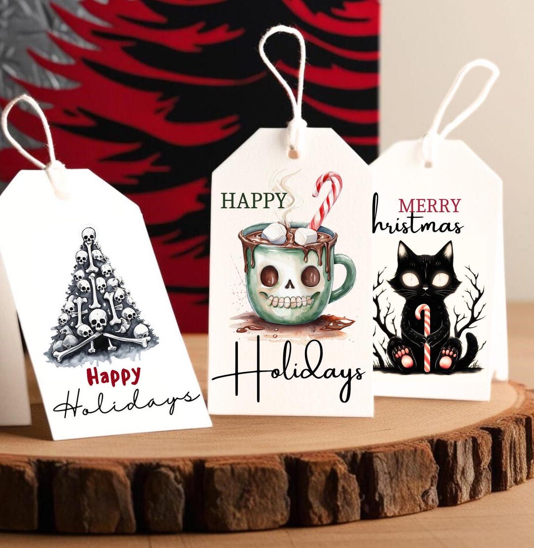 9 Printable Christmas Tags/stickers, Scary Christmas Tags, Presents ...