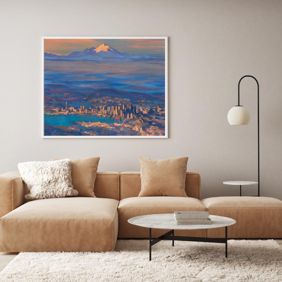 Seattle Painting| Large Art Work| Wall Art| Downloadable Print| Artwork ...