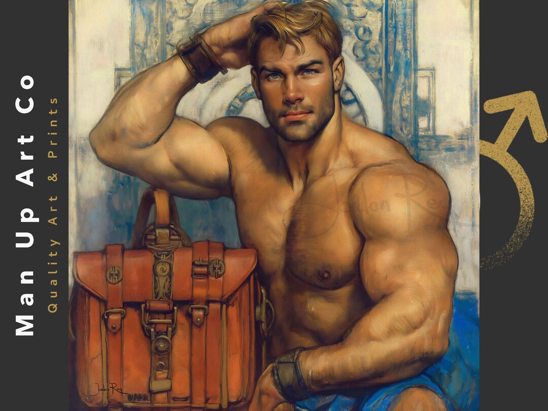 INSTANT DOWNLOAD Gay Art Hunk Male Portrait Male Fine Art 5 Sizes ...