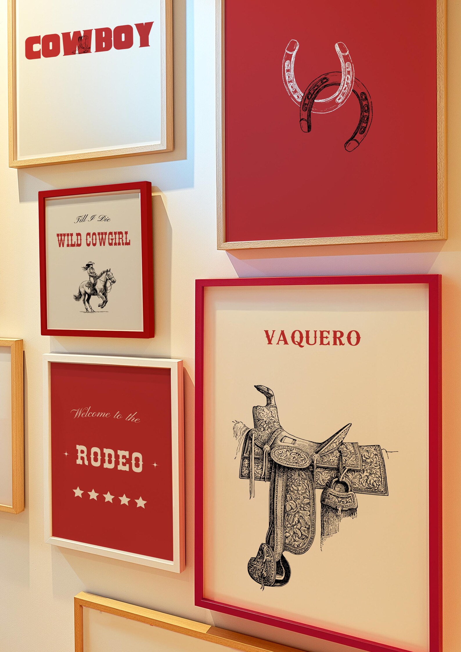 Vintage Western Wall Art Prints, Cowboy Rodeo Gallery, Cowboy Art Decor ...