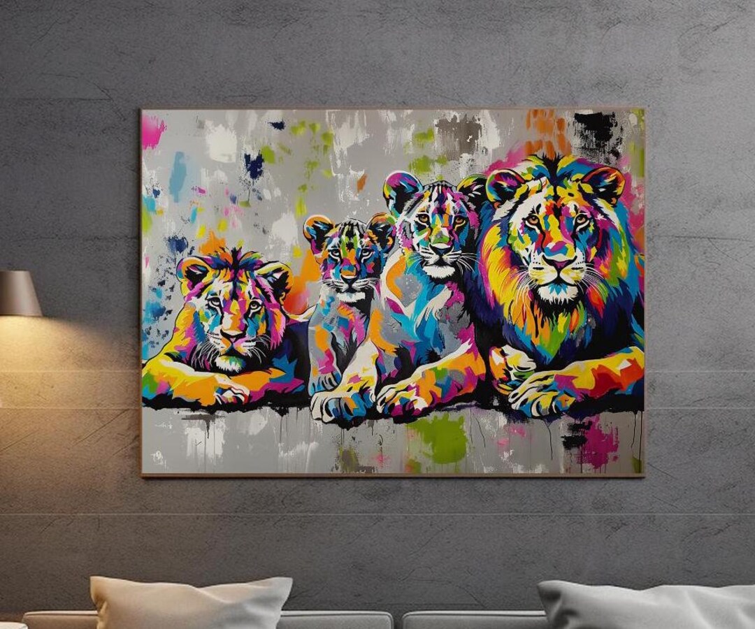 Wall Art Lion Lion Poster Wildlife Lion Wall Art Wall Art Animal Lion