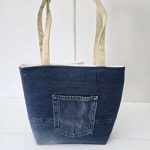 Unique, One of a Kind, Repurposed Blue Jeans & Upholstery Shoulder Bag ...