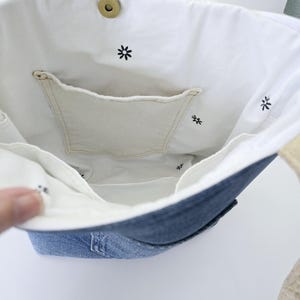 Unique, One of a Kind, Repurposed Blue Jeans & Upholstery Shoulder Bag ...