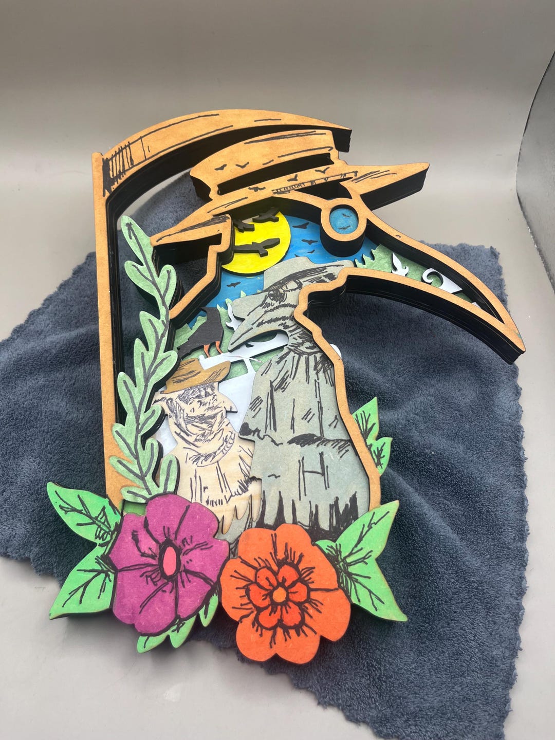 3d Layered Wood Plague Doctor - Etsy