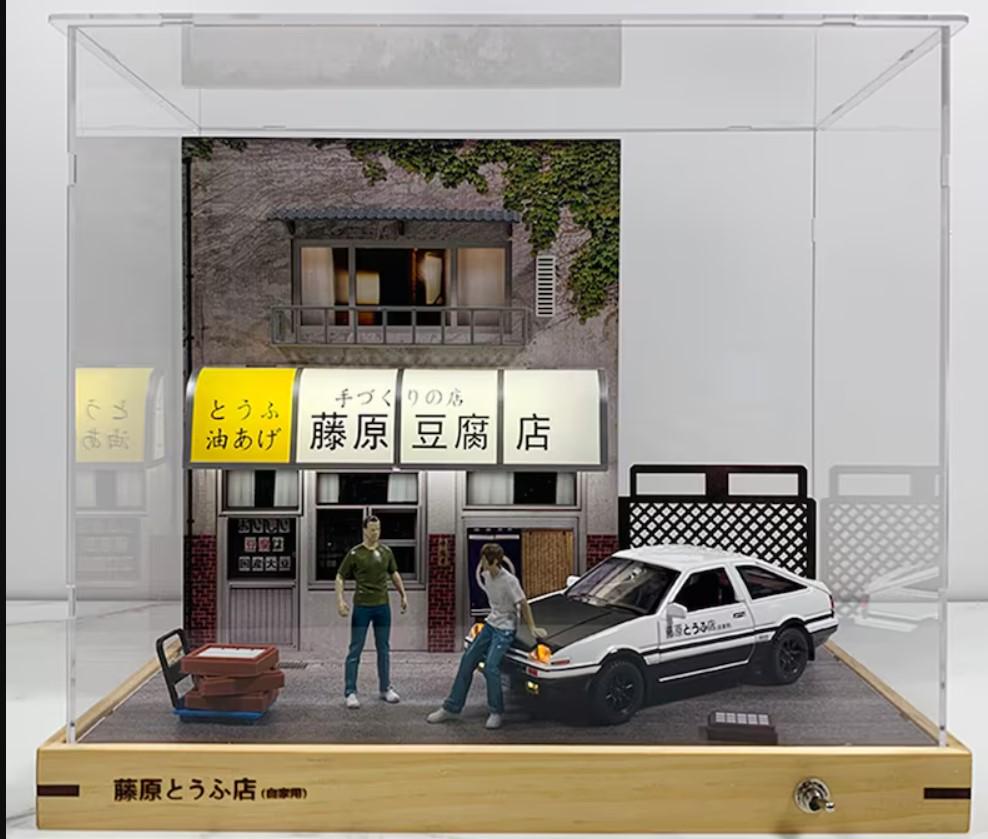 Fujiwara Tofu Shop Scene With AE86 Car Model and Figures - Etsy