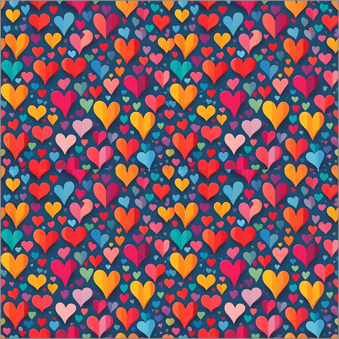 Heart Pattern for Book Covers, Wallpaper, Notebooks - Etsy