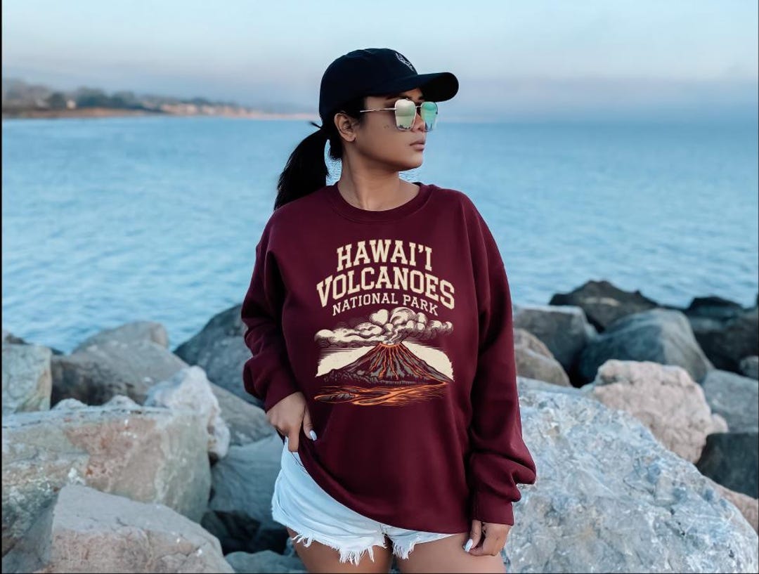 Hawaii Volcanoes National Park Hoodie, Lava-inspired Sweatshirt ...