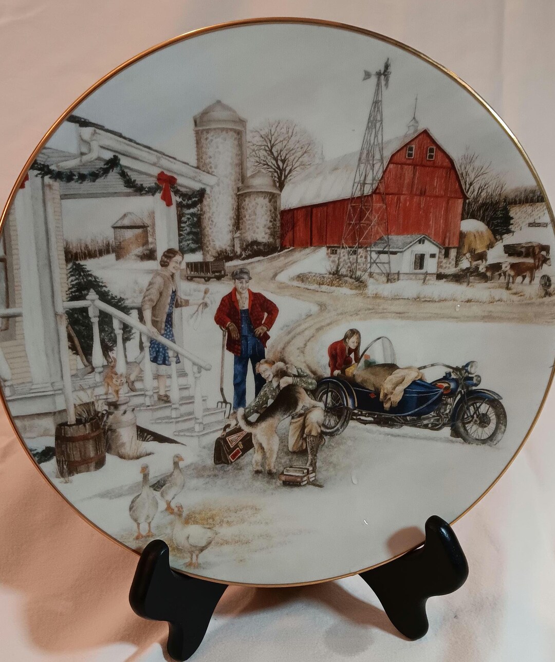 1993 Harley Davidson Christmas Coller Plate "christmas Vacation" - Etsy