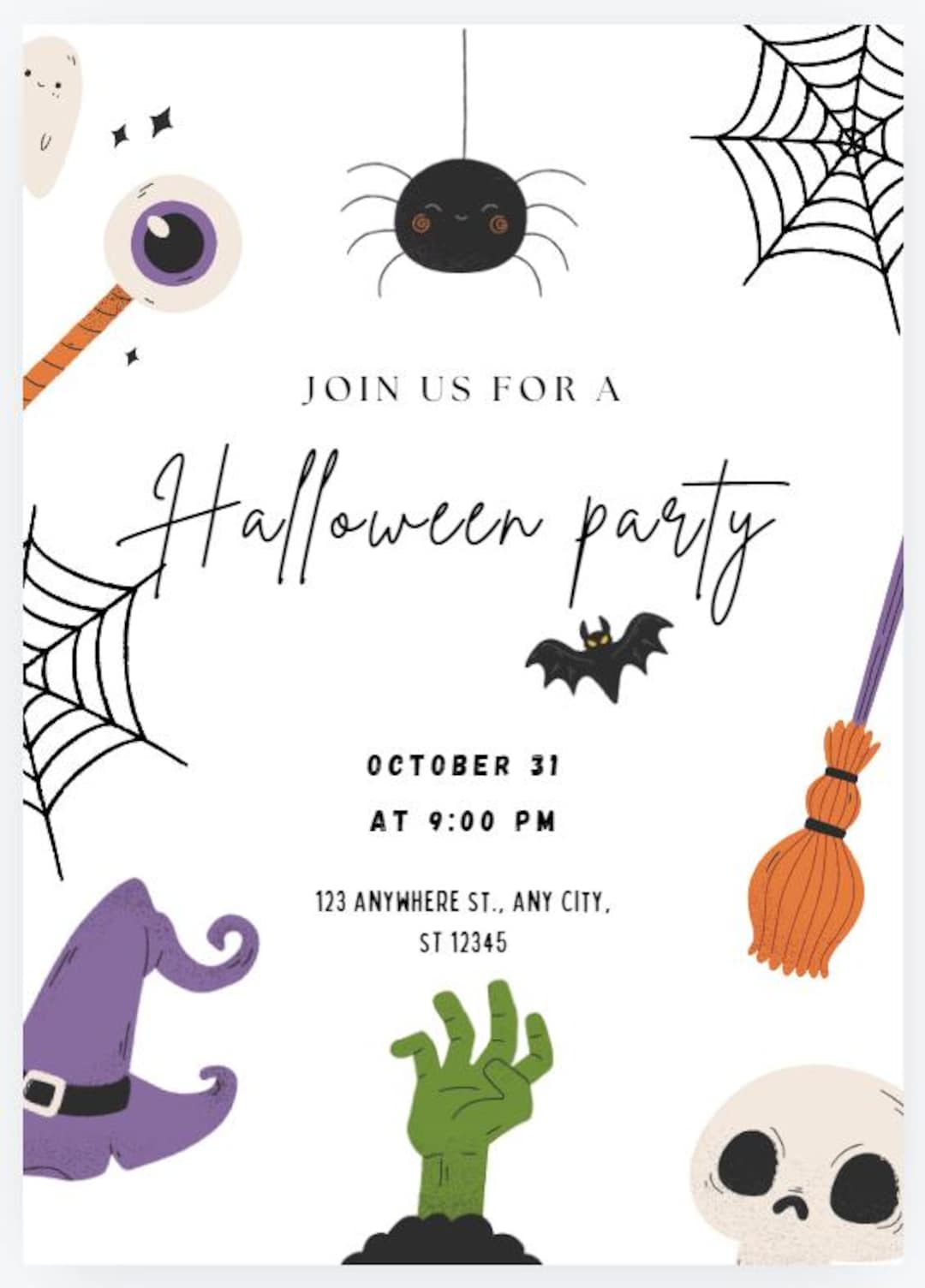 Editable Kids Halloween Party Invitation | Digital | Printable | Easy ...