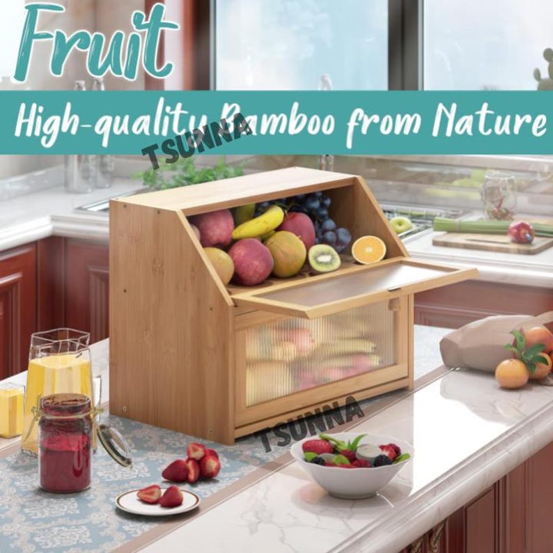 Double Layer Bread Box for Kitchen Counter | Snack Box | Kitchen ...