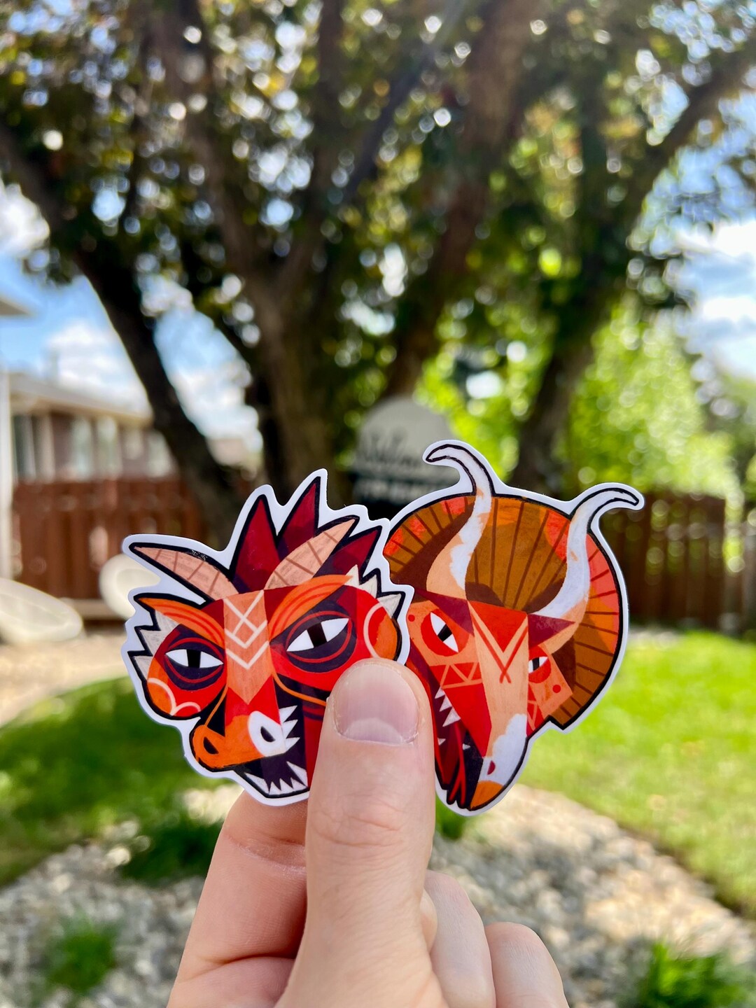 Angry Dragon & Hooded Dragon || Original Art || Fantasy Vinyl Stickers ...