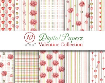 Valentine's Day Seamless Digital Paper Pack - Etsy