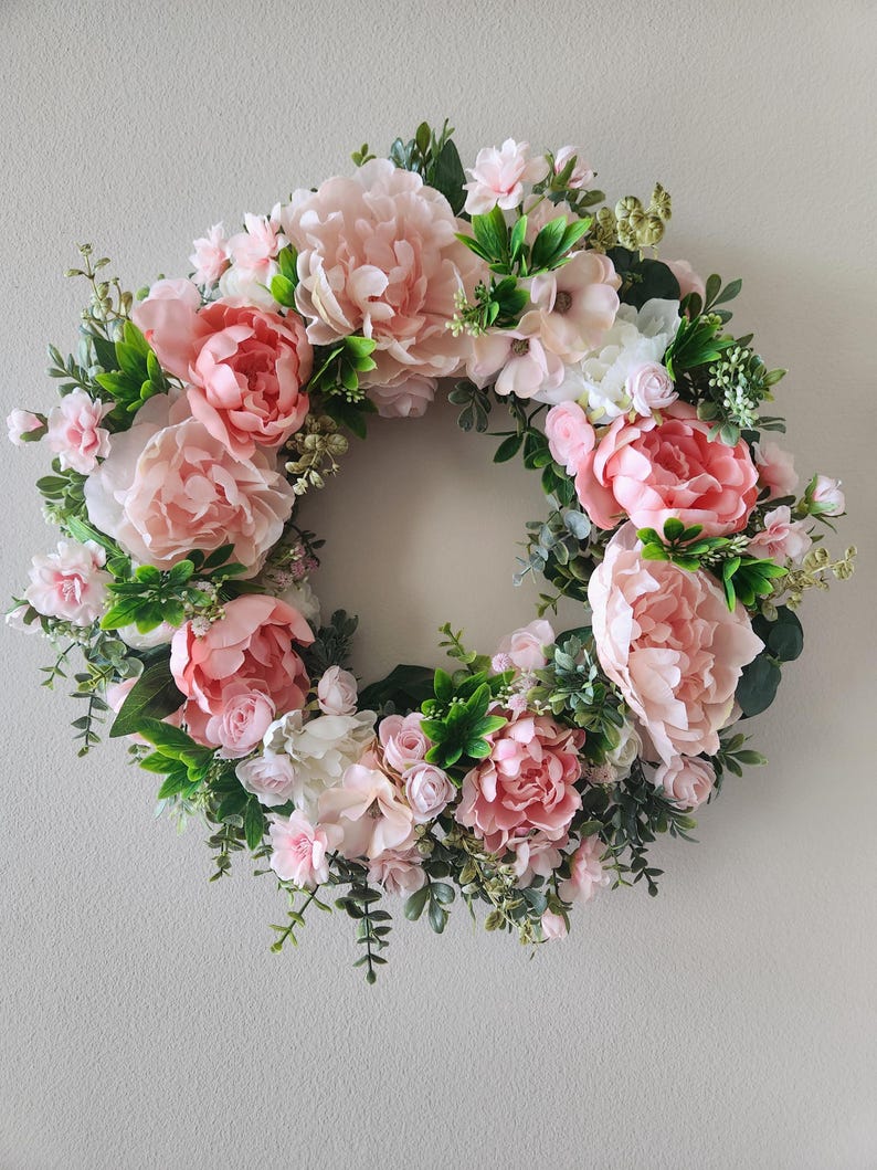 Pink Floral Wreath - Etsy
