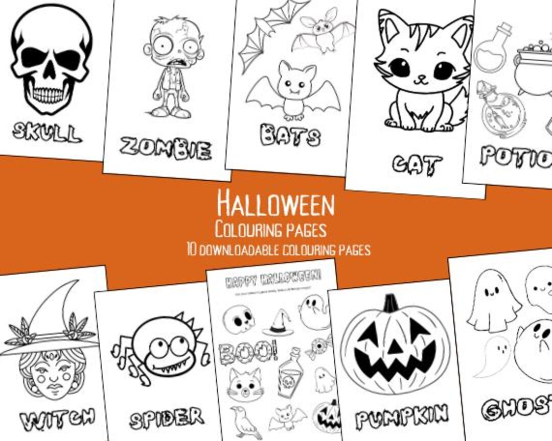 10 Halloween Coloring Pages for Kids, Coloring Books, Coloring Pages ...