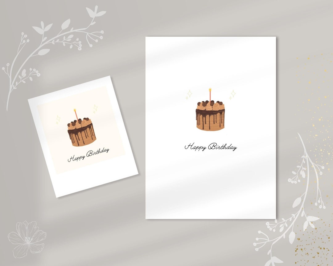 Printable Birthday Card, Downloadable Blank Cards, "happy Birthday ...