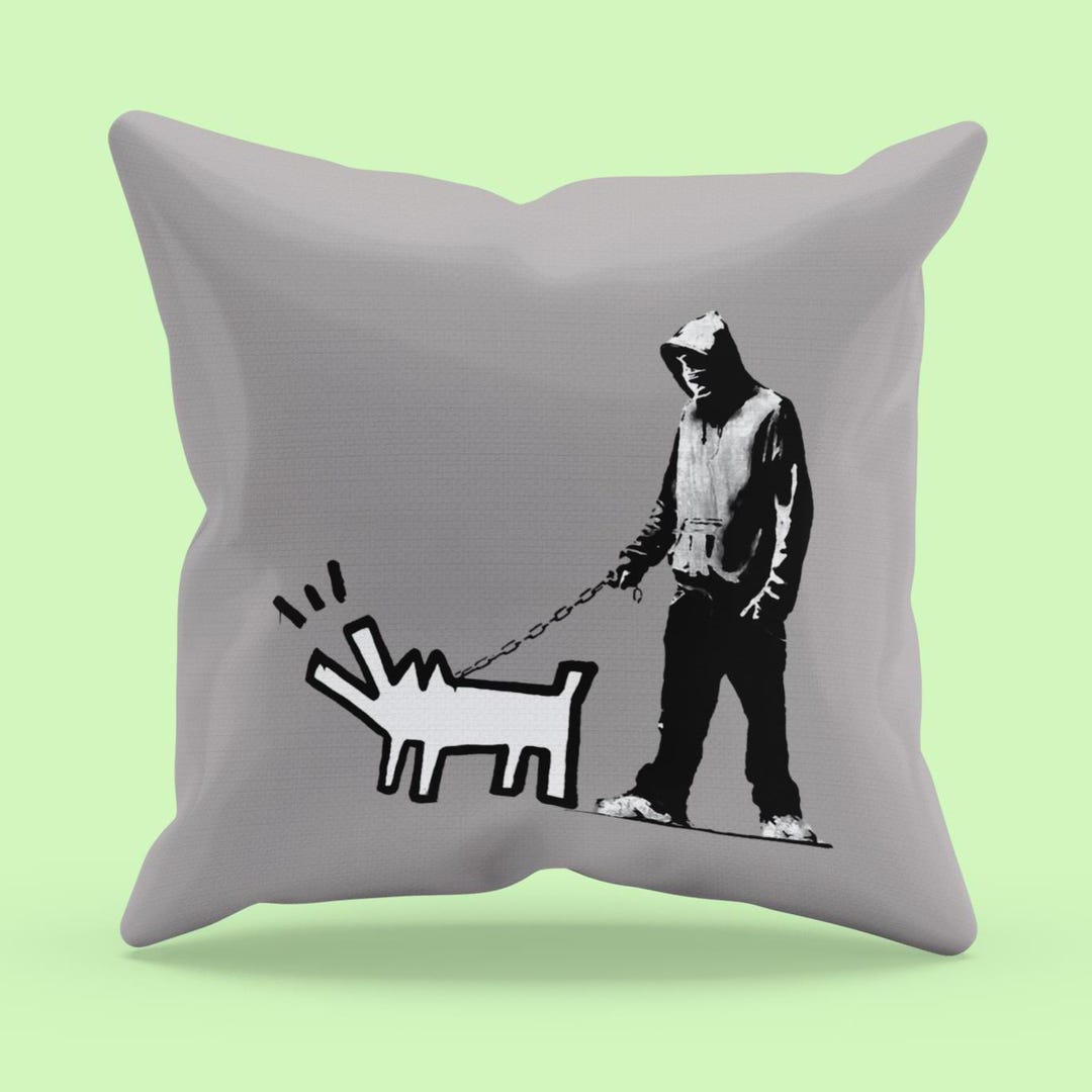 BANKSY Keith Haring Dog Pillow, Banksy Graffiti, Graffiti Art, Urban ...