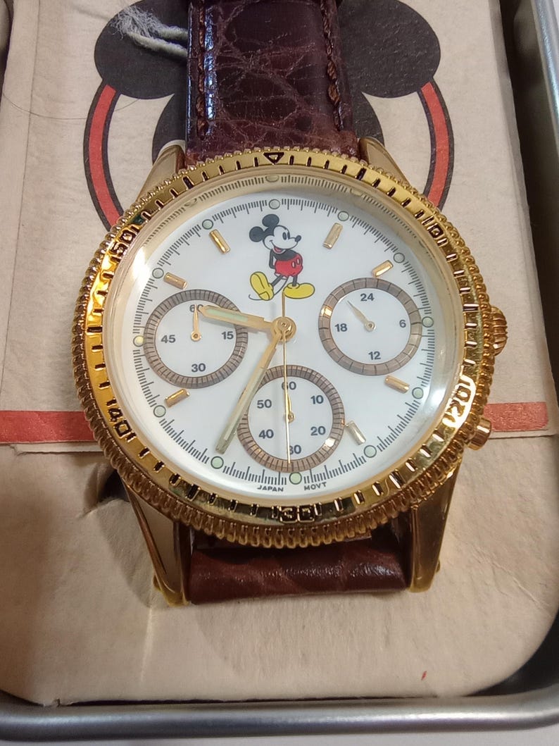Disney Mickey Mouse Gold Tone Chronograph Limited Edition Watch - Etsy