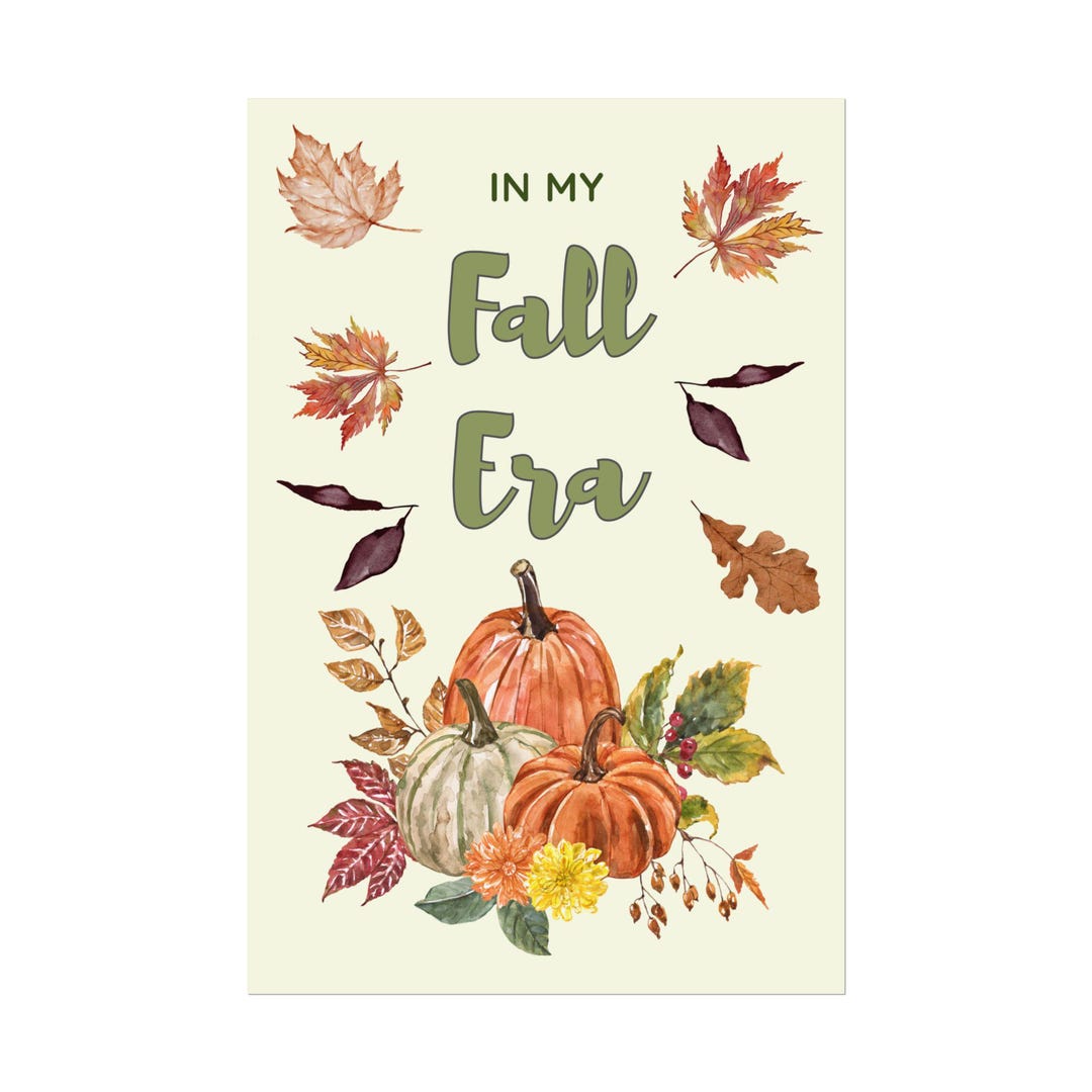Fall Era Rolled Posters, Autumn Decor, Seasonal Wall Art, Pumpkin ...