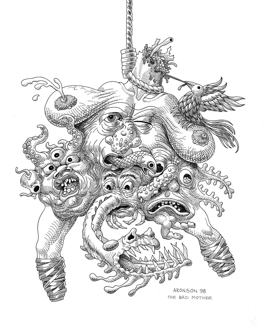 Original Pen and Ink Drawing: Macabre Surreal Horror Art - Etsy