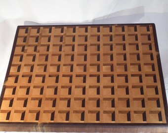 End Grain 3D Cutting Board - Maple, Walnut, Cherry, White Oak - Etsy