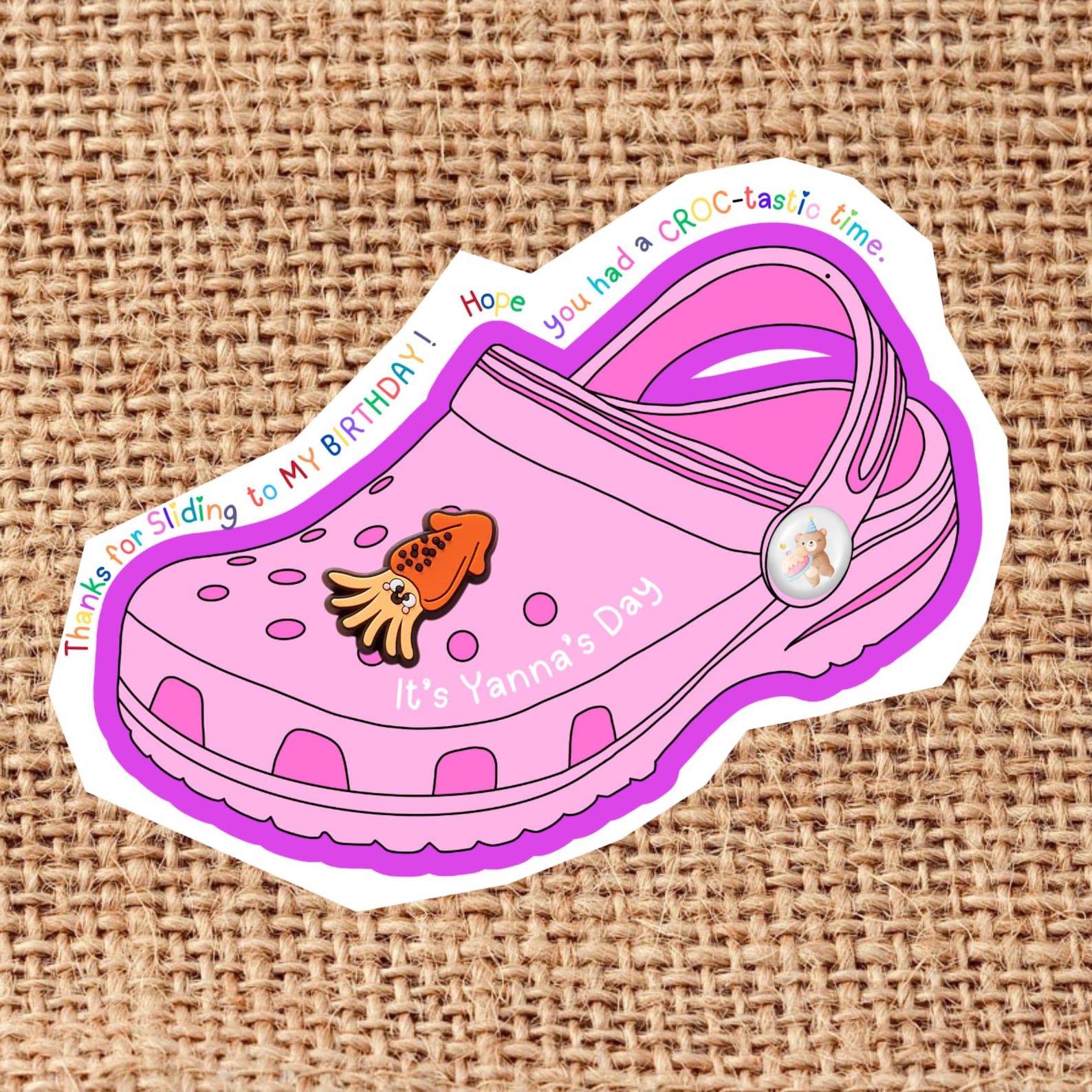 Croc Charm Holder Printable | Birthday Party Favor | Canva Template ...